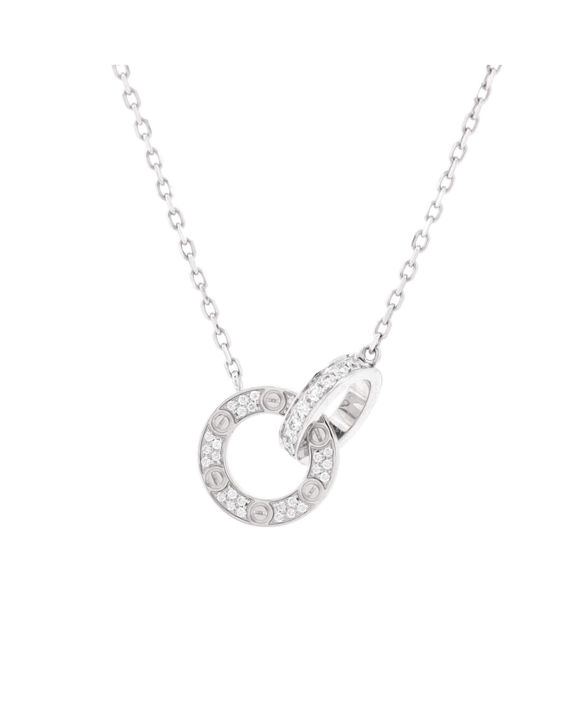 Click here for Pre-Owned Cartier Love Interlocking Pave Necklace... prices
