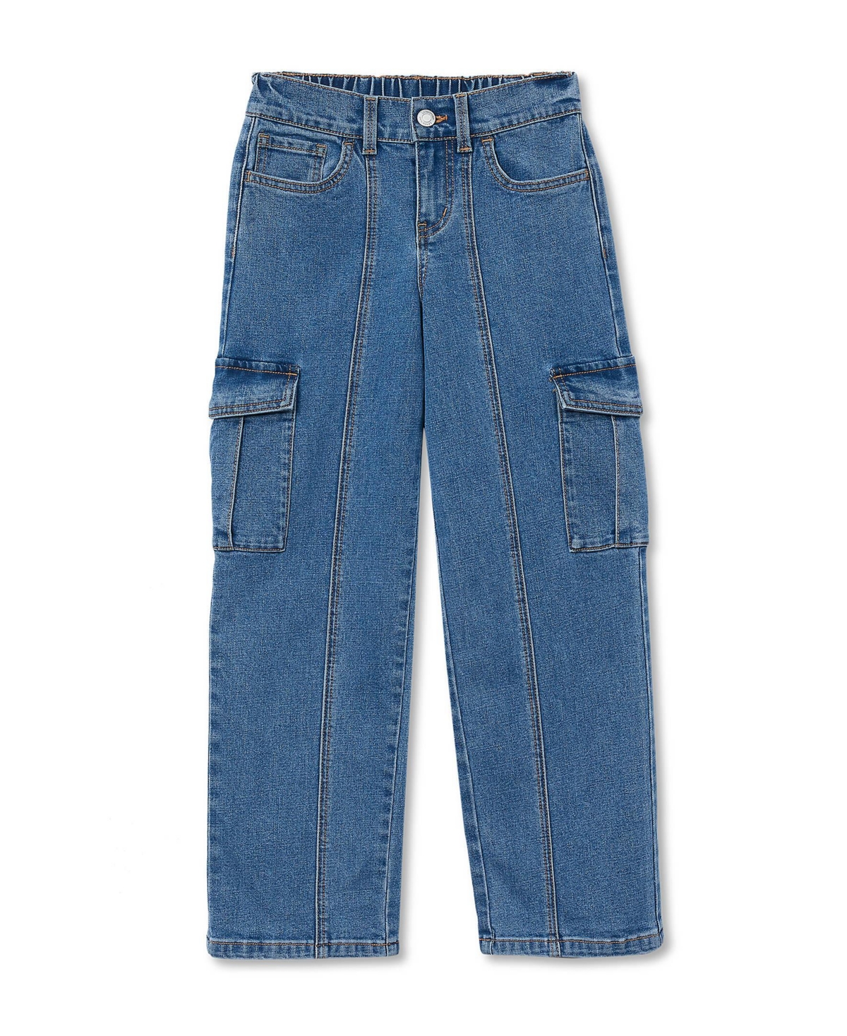 Click here for Lands End Girls Denim Cargo Wide Leg Jeans - Metro... prices