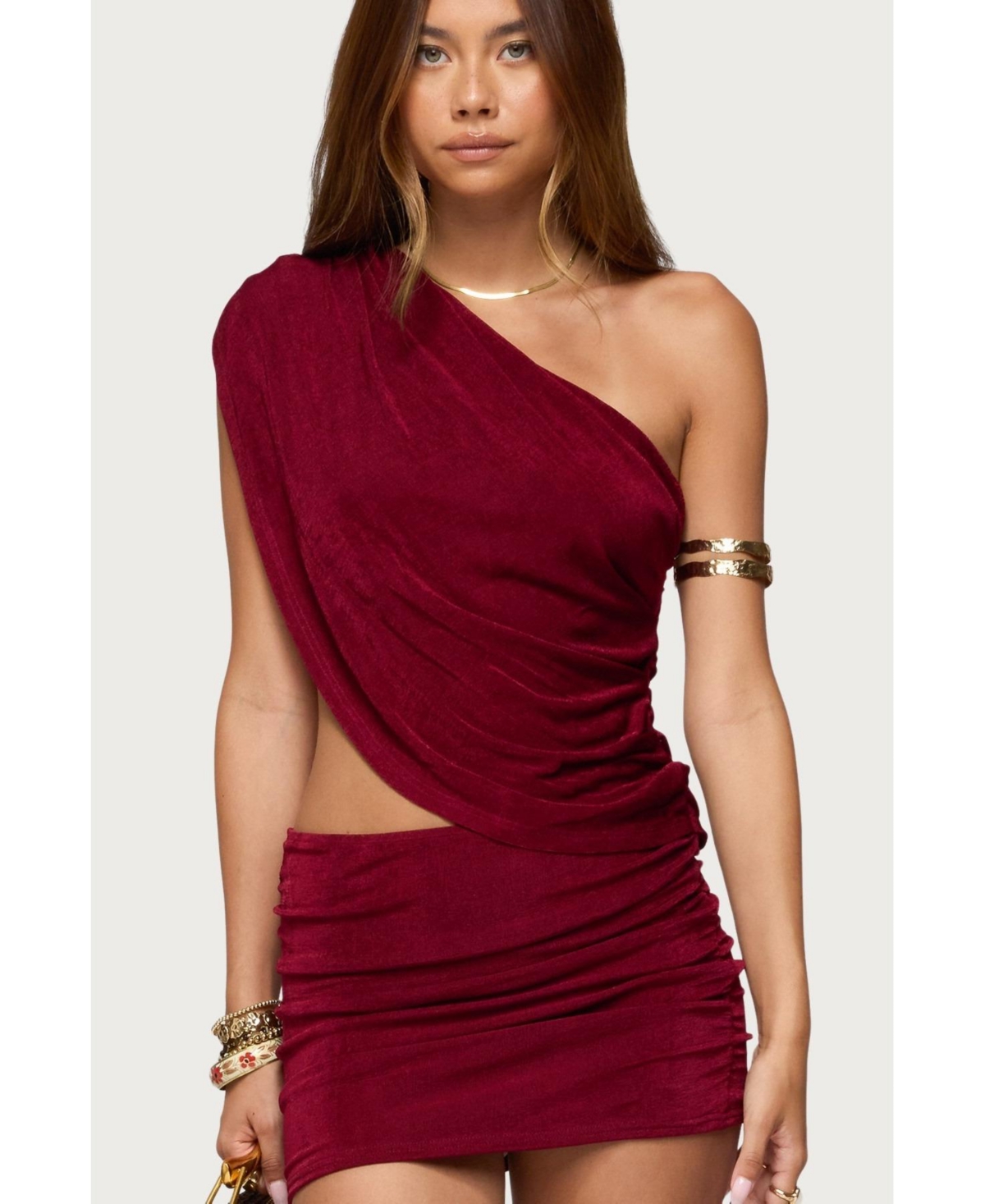 Click here for Edikted Womens Fiora One Shoulder Cutout Mini Dres... prices