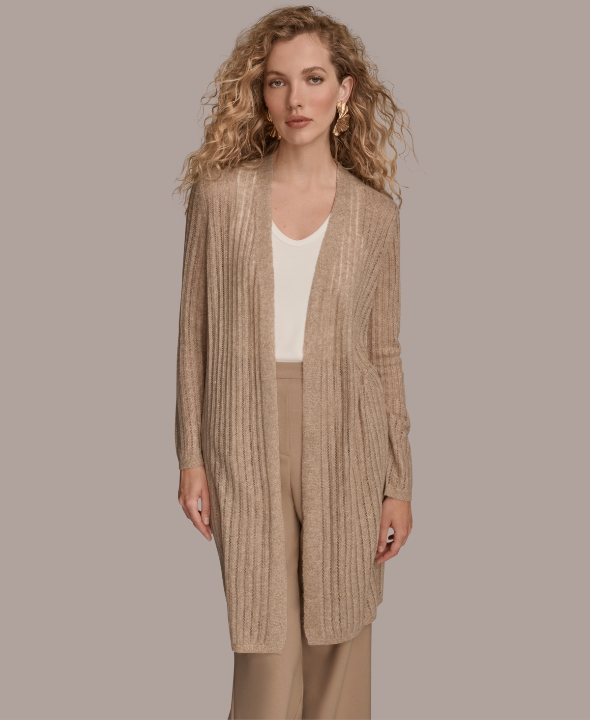 Click here for Donna Karan New York Womens Open V-Neck Long Sleev... prices