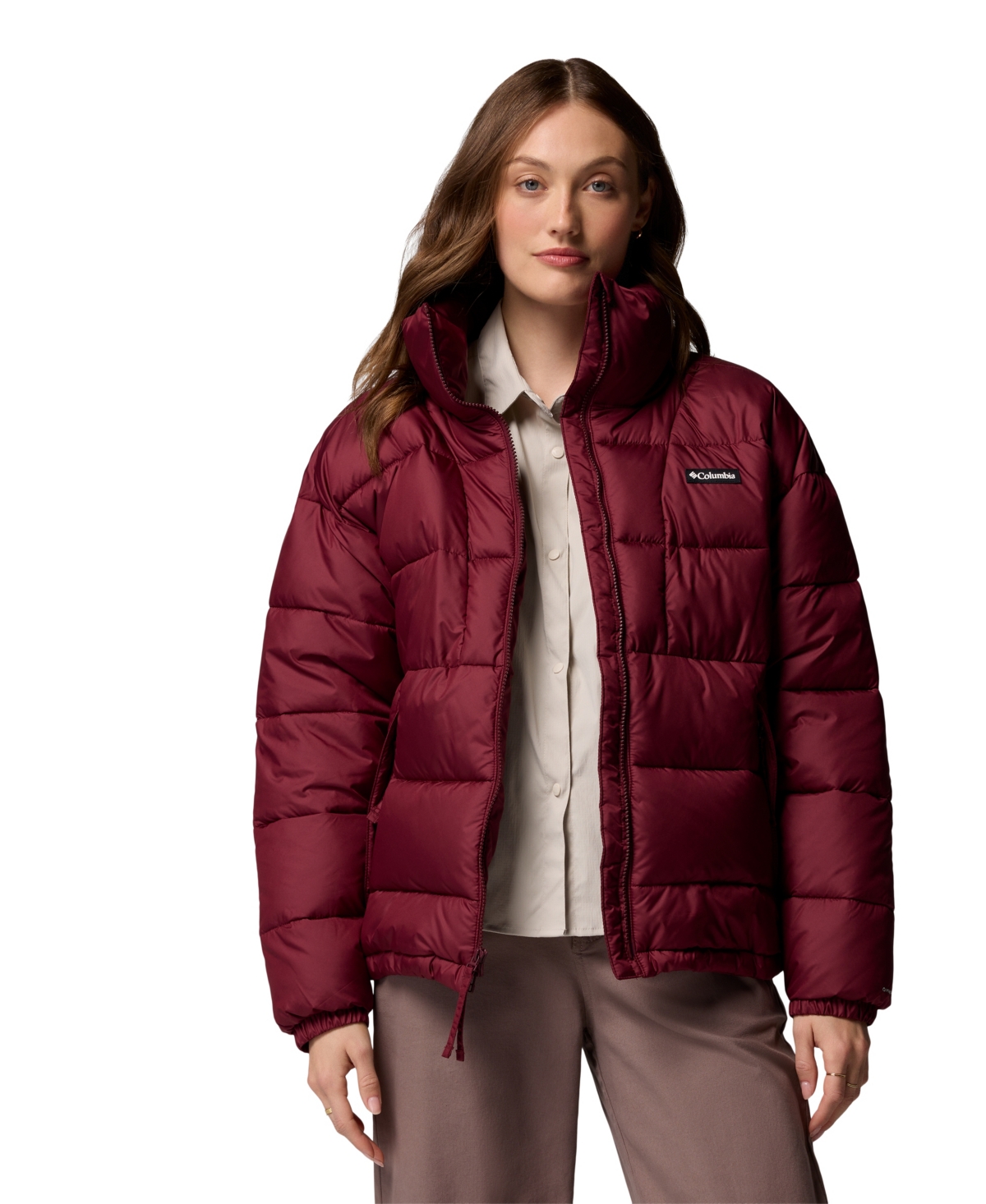 Click here for Columbia Womens Pike Lake High Neck Collared Puffe... prices