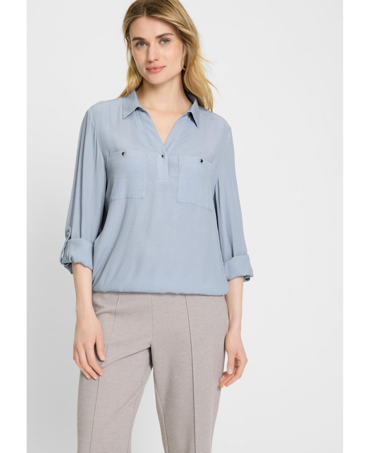 Click here for Olsen Collared Blouse - Blue haze prices