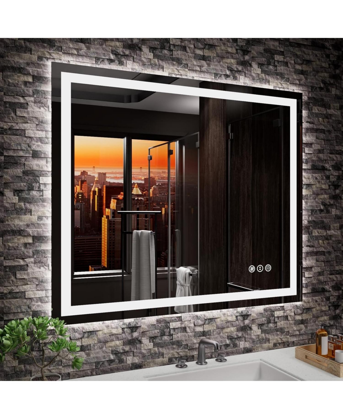 Click here for Amorho Led Bathroom Mirror  36" x 30" wi... prices