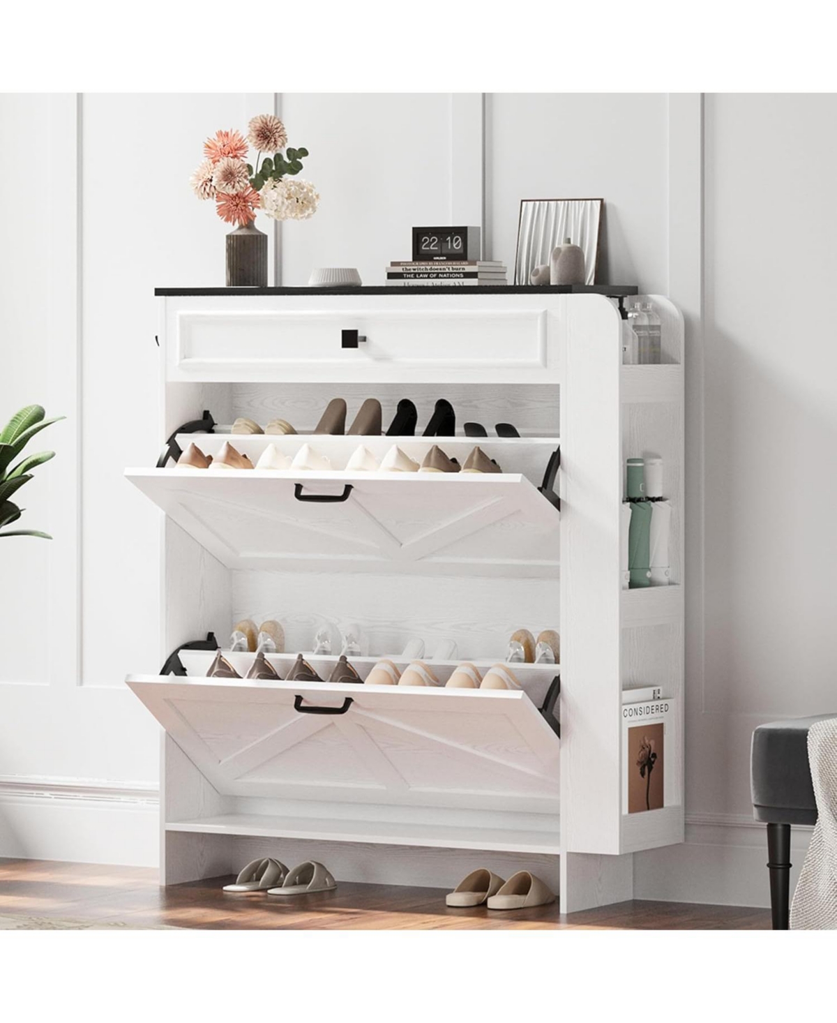 Click here for Ironck Shoe Storage Cabinet with 2 Flip Drawers &... prices