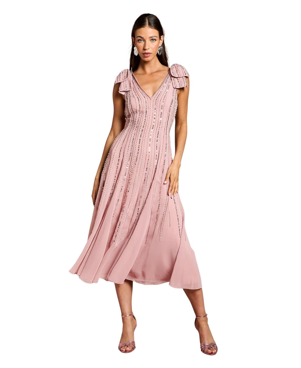 Click here for Coast Womens Bow Shoulder Embellished Midi Dress -... prices