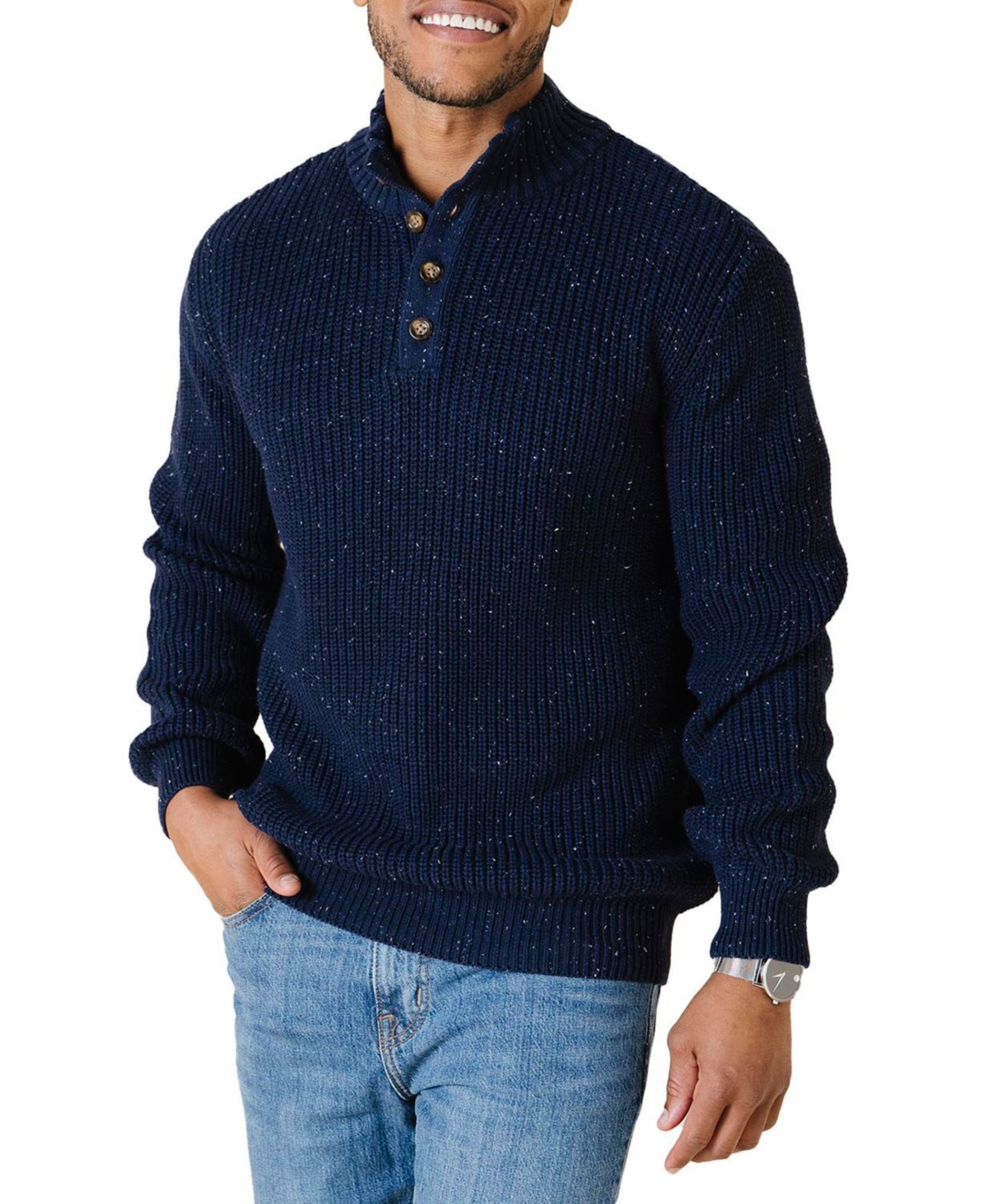 Click here for Hope & Henry Mens Organic Mock Neck Cardigan Stitc... prices