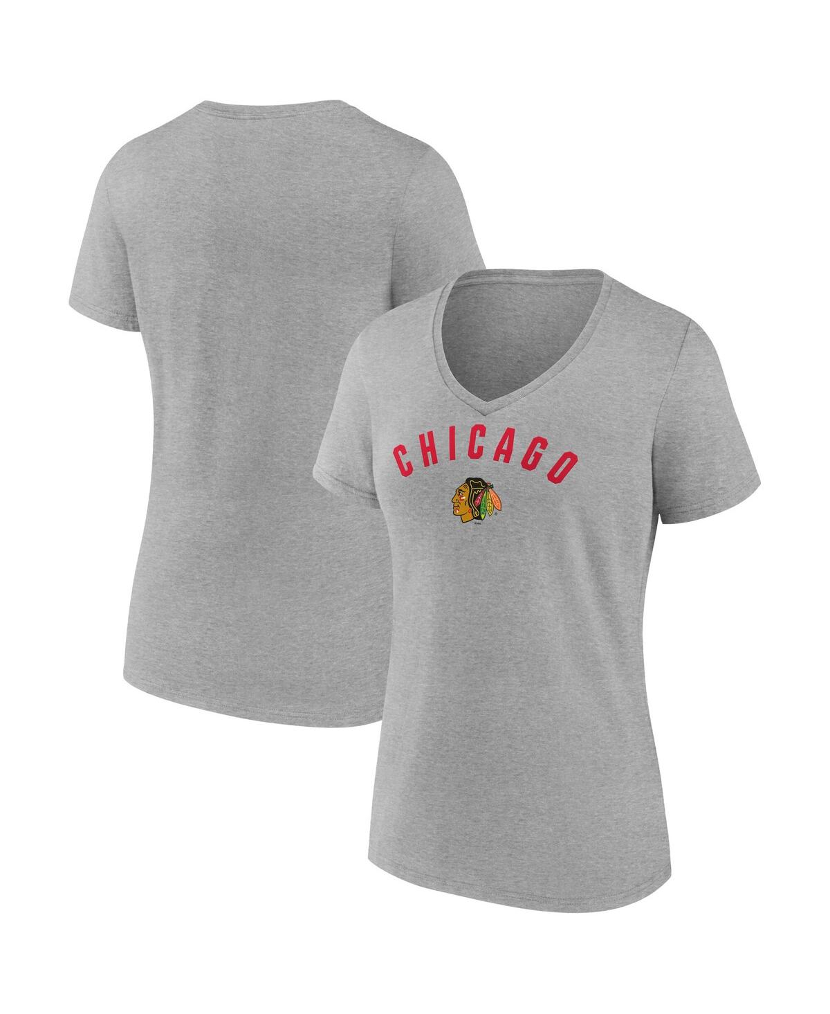 Click here for Fanatics Womens Gray Chicago Blackhawks V-Neck T-S... prices