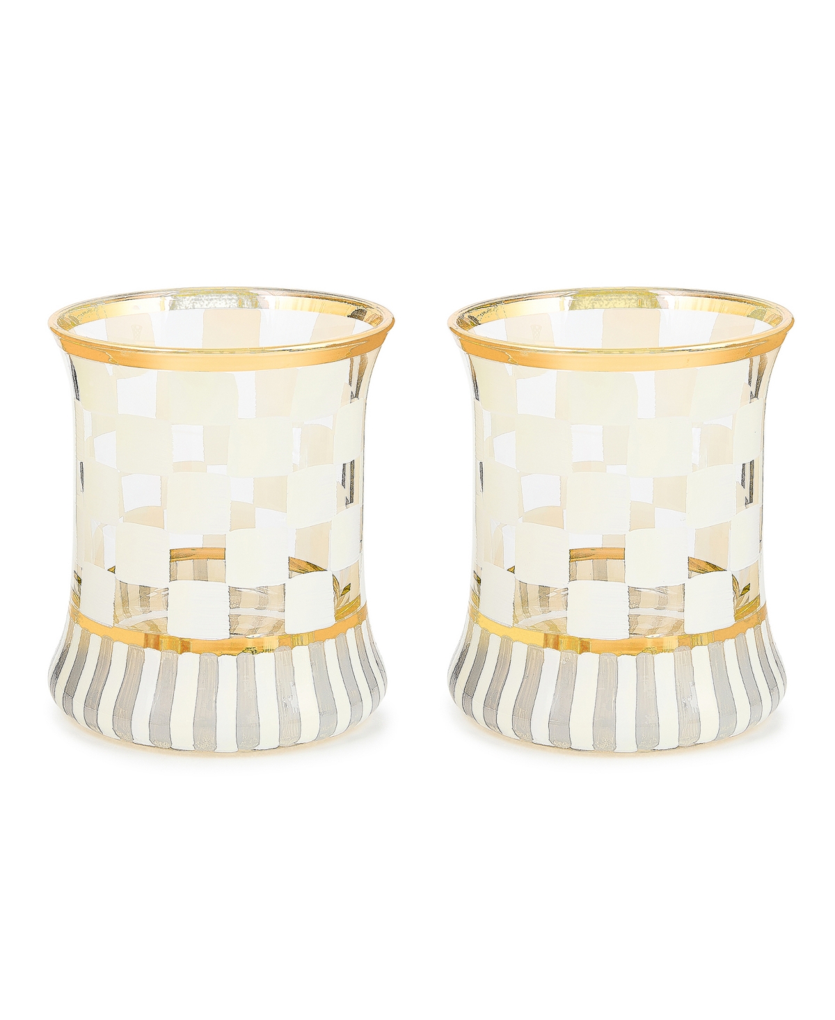 Click here for MacKenzie-Childs Carnival White Tumbler Glass  Set... prices