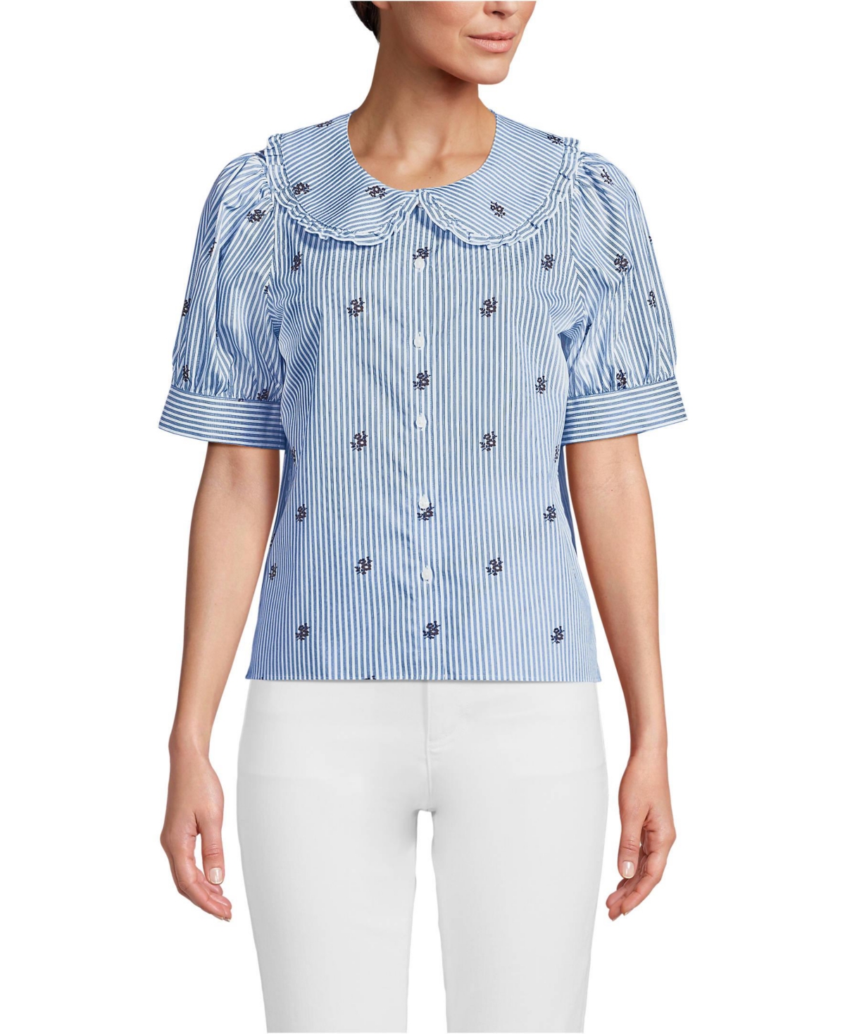 Click here for Lands End Womens Carefree Cotton Puff Sleeve State... prices