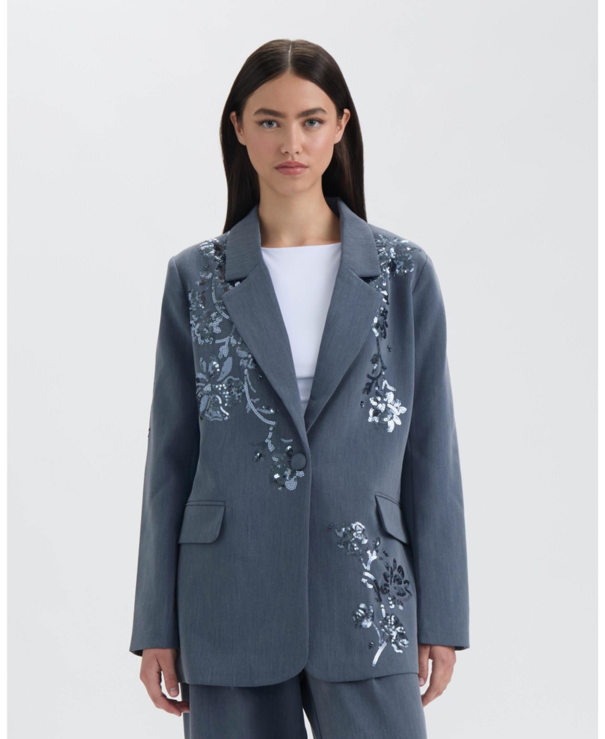 Click here for Nvlt Womens Sequin Blazer - Blue prices