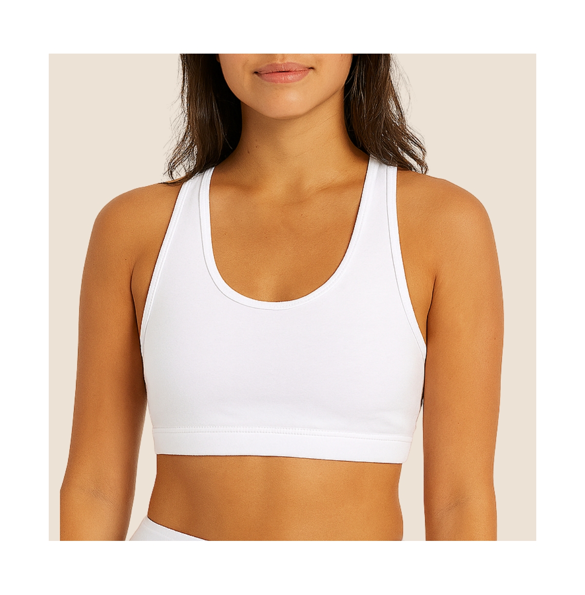 Click here for Meadow Womens Glide Cotton Racerback Bralette - Wh... prices