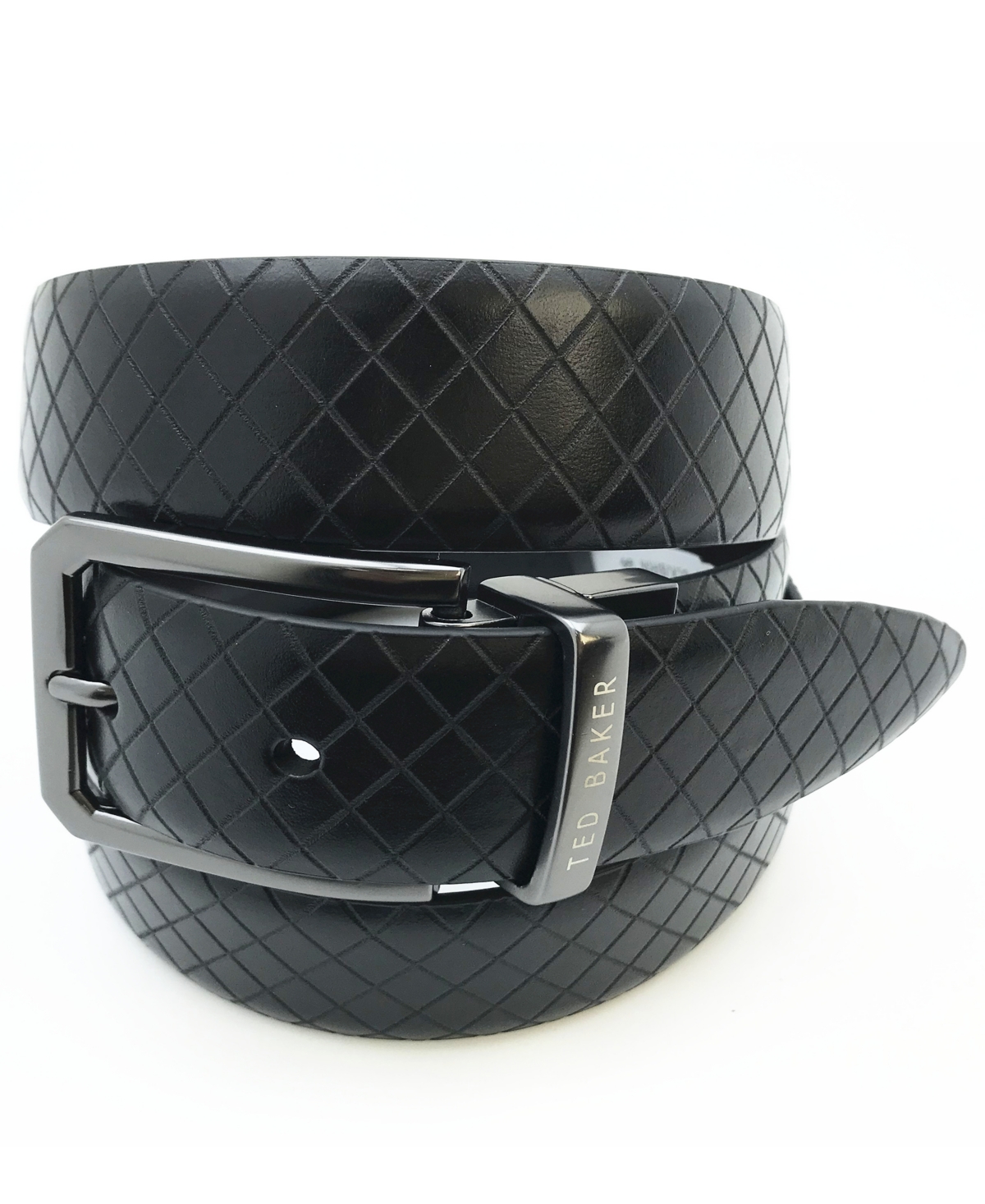 Click here for Ted Baker London Mens Black Embossed Leather Belt... prices