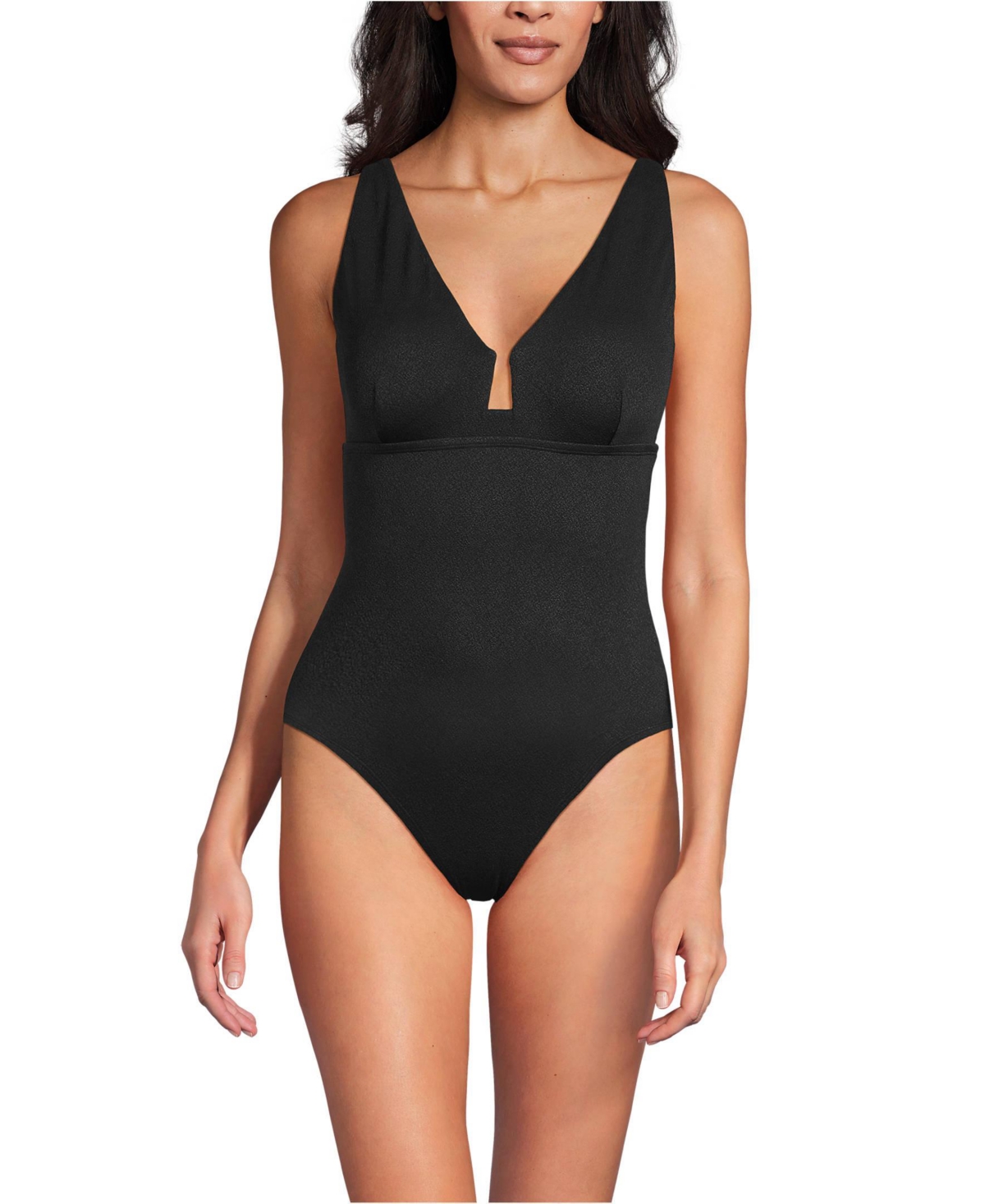 Click here for Lands End Womens Crepe Rectangular Wire One Piece... prices
