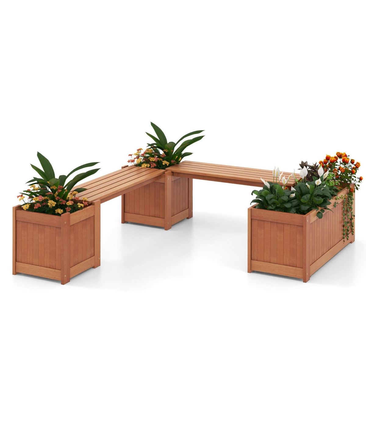 Click here for Gymax Wood Wooden Planter Box w/ Seat 2-in-1 Raise... prices