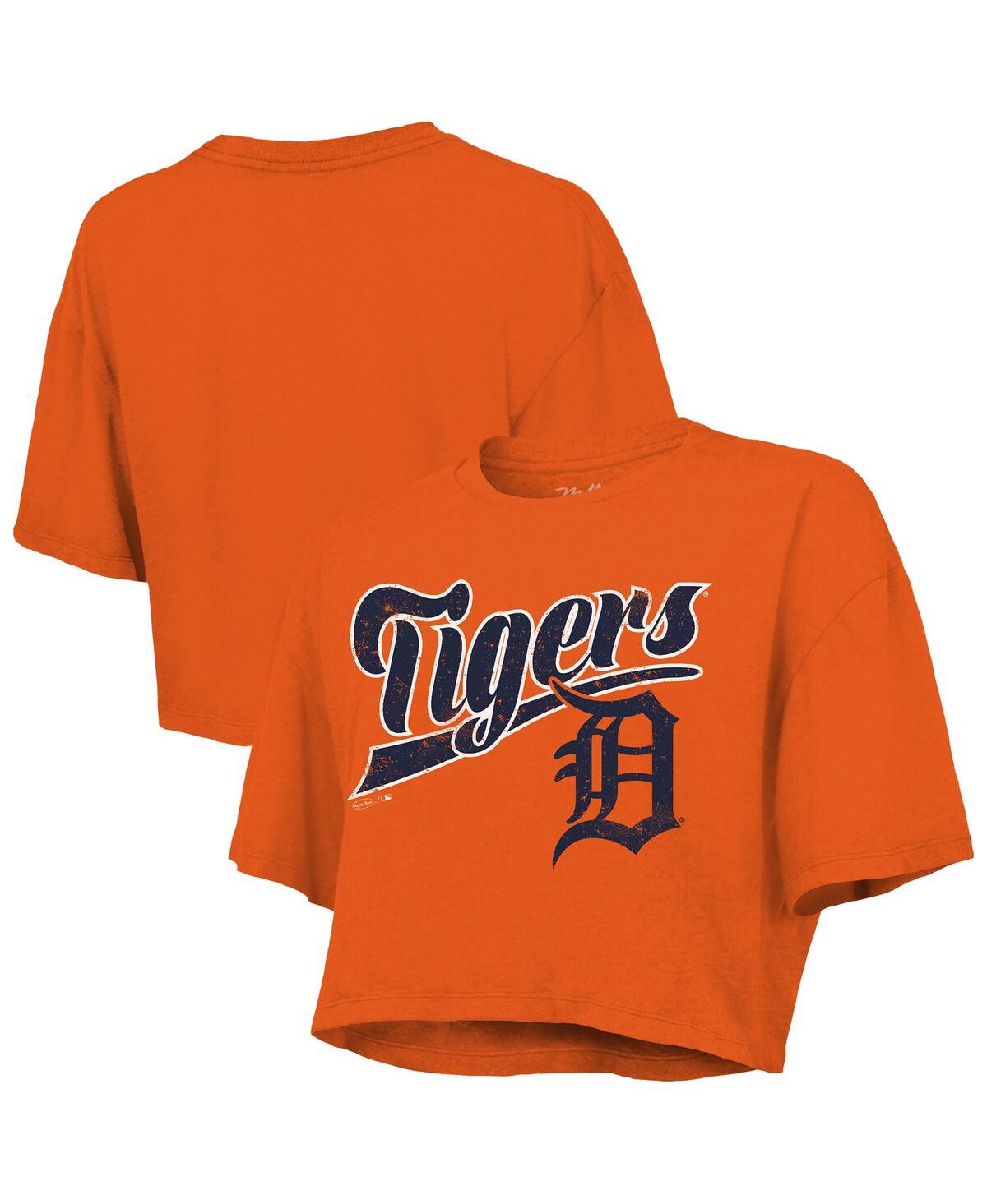 Click here for Majestic Womens Orange Detroit Tigers Boxy Crop T-... prices