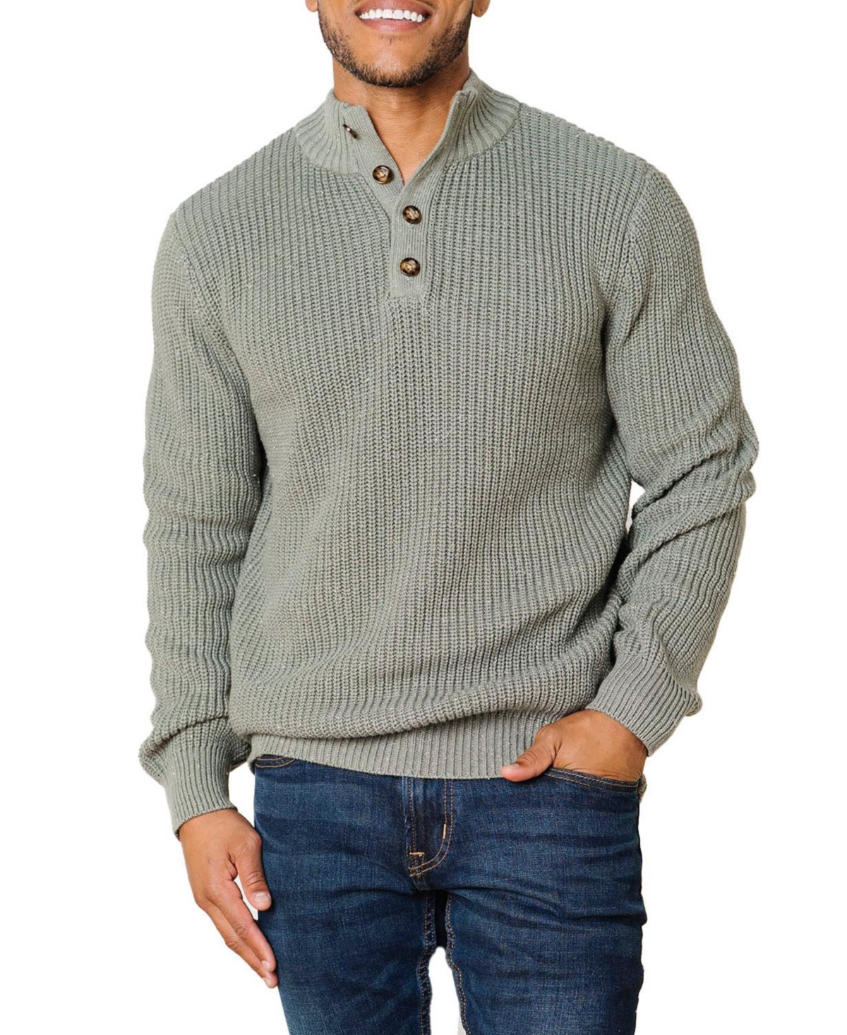 Click here for Hope & Henry Mens Organic Mock Neck Cardigan Stitc... prices
