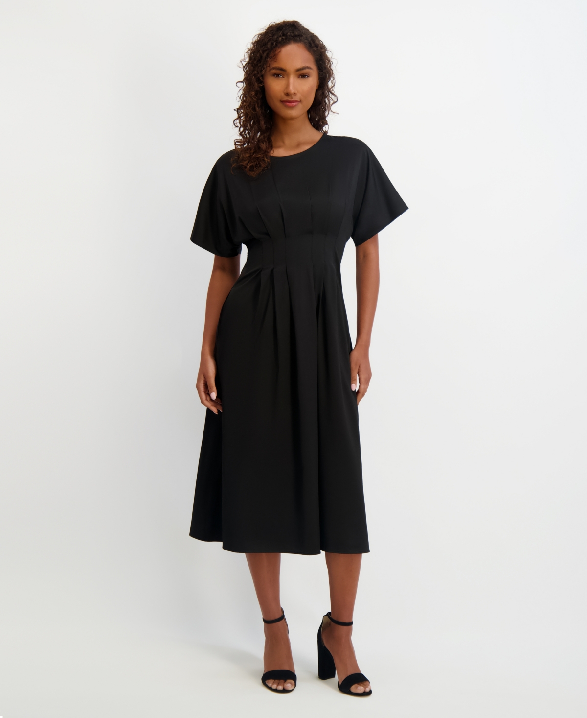 Click here for kensie Womens Dolman-Sleeve Cinched-Waist Midi Dre... prices