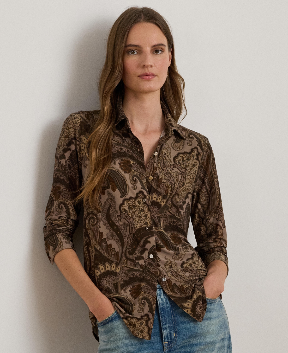 Click here for Lauren Ralph Lauren Womens Paisley Print Long Slee... prices
