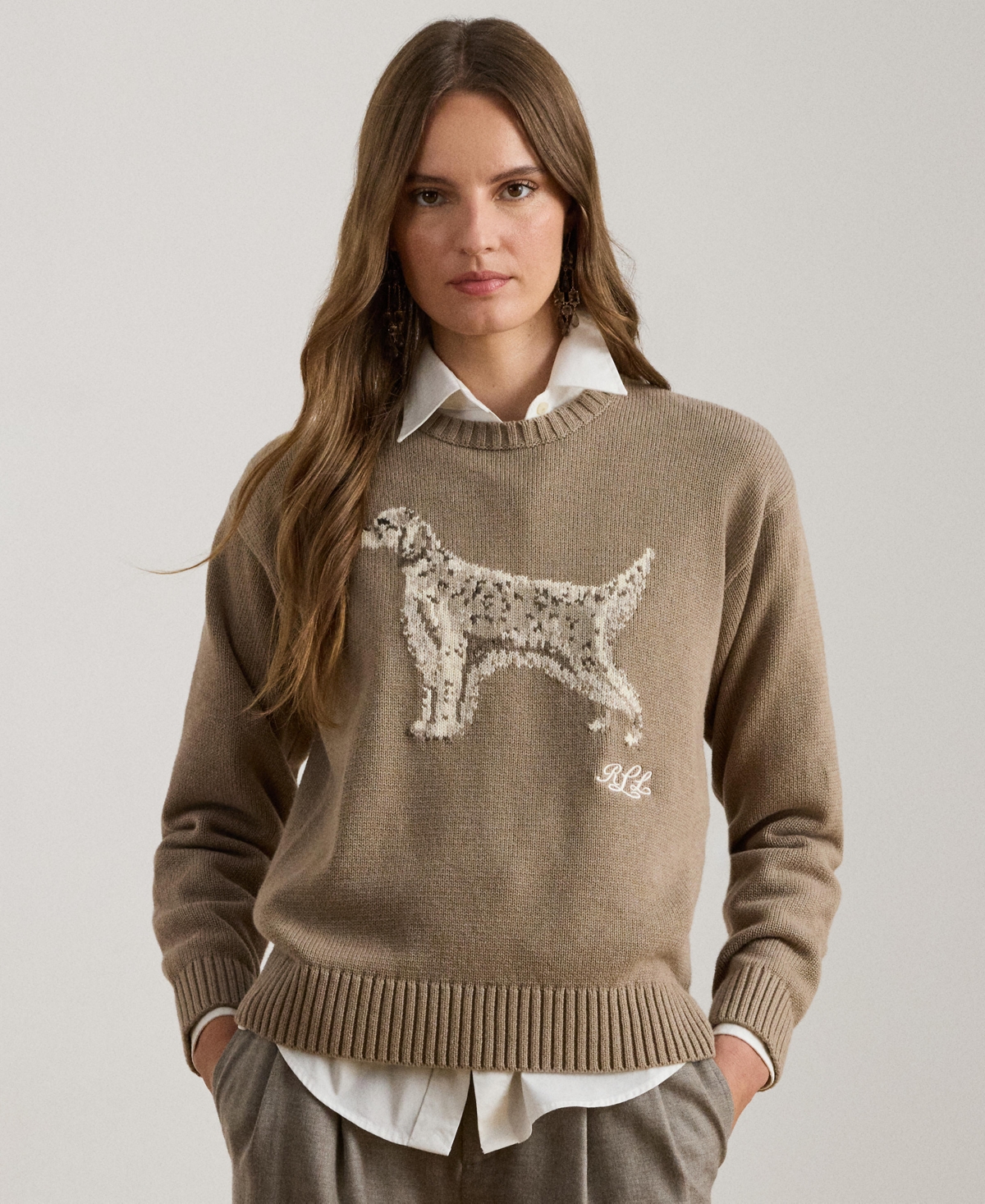 Click here for Lauren Ralph Lauren Womens Cotton Dog Sweater - Ad... prices