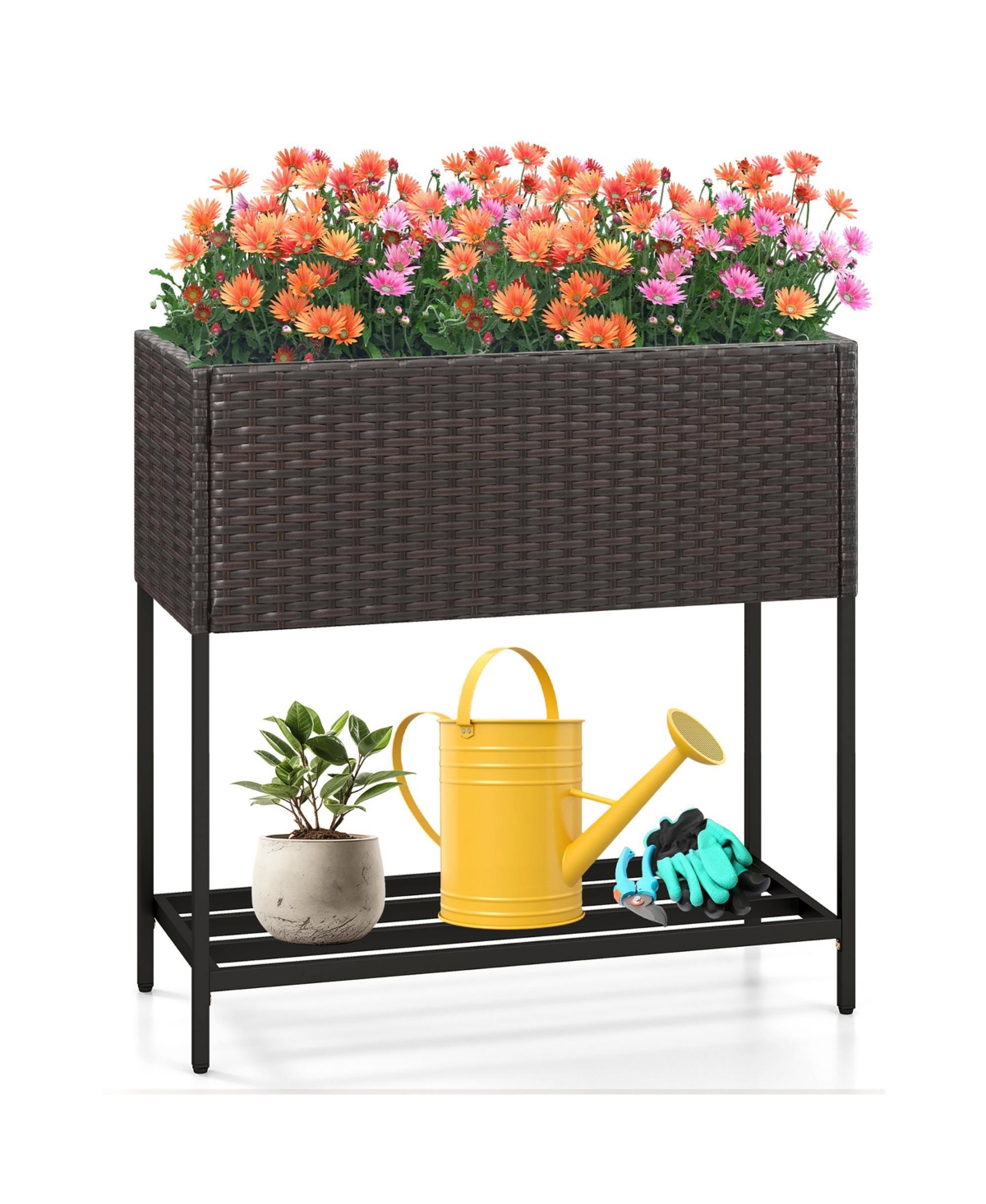 Click here for Gymax Elevated Planter Box Raised Garden Bed w/ Ra... prices