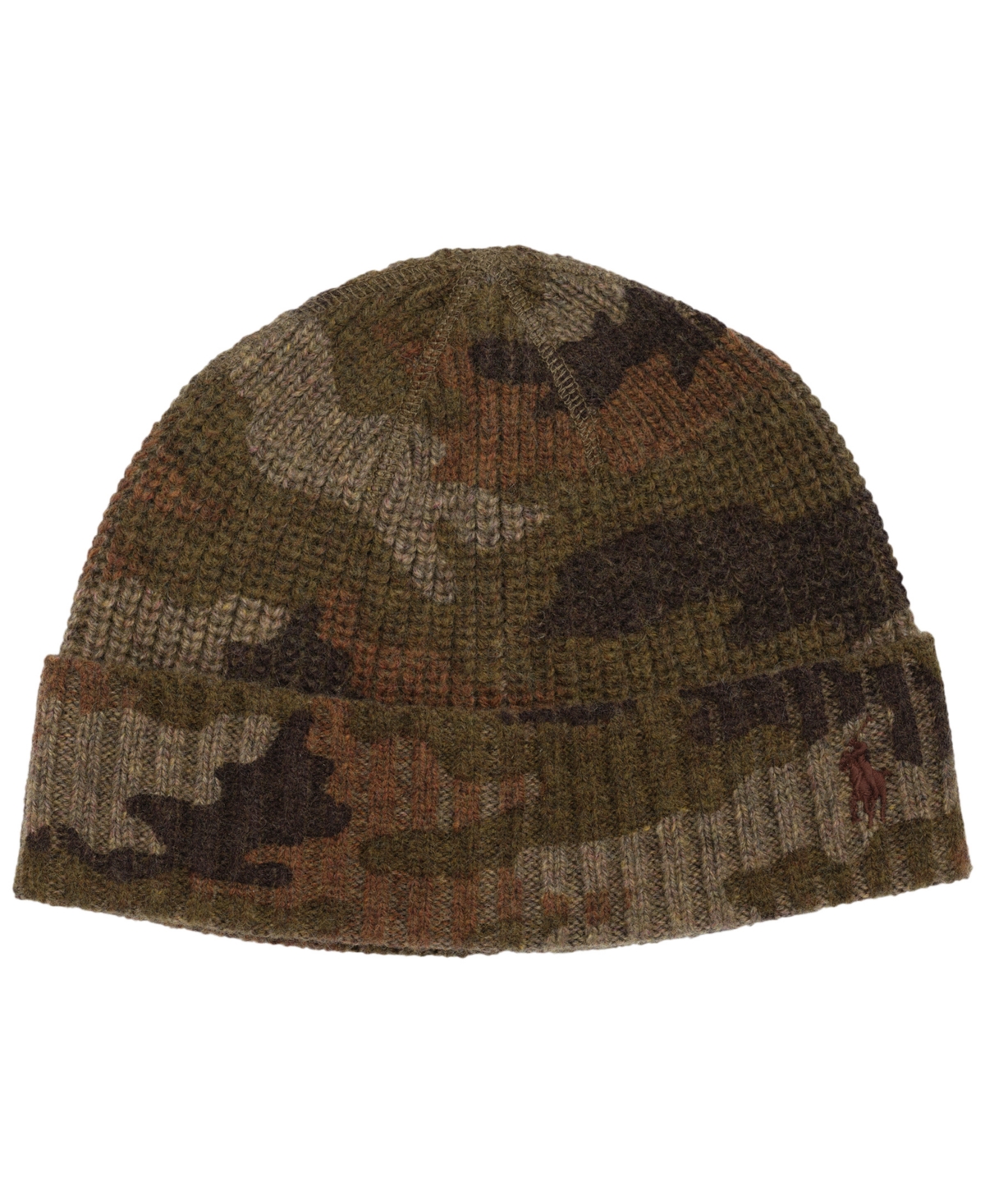 Polo Ralph Lauren Mens Printed Camo Beanie - Olive/ Tan