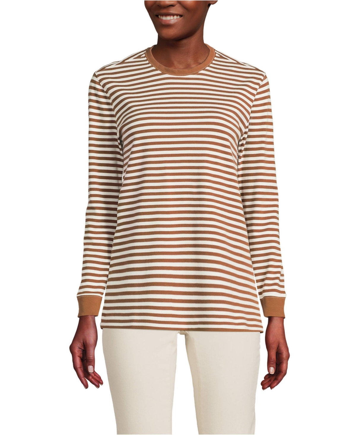 Click here for Lands End Womens Cotton Relaxed Long Sleeve Crew N... prices
