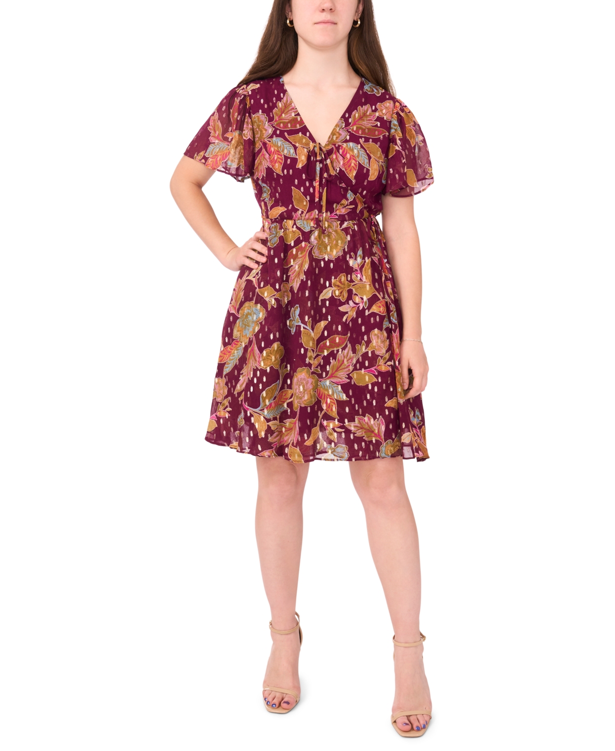 Click here for Msk Petite Short Sleeves Knee Length Dress - Apple... prices