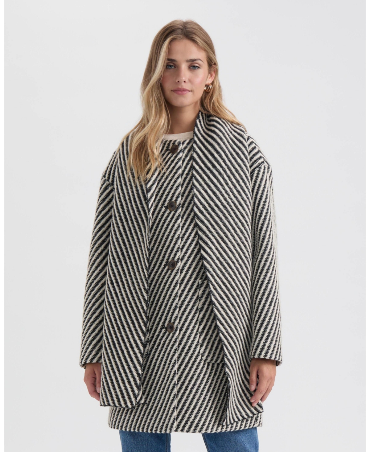 Click here for Ellen Tracy Womens Bold Twill Textured Overcoat wi... prices