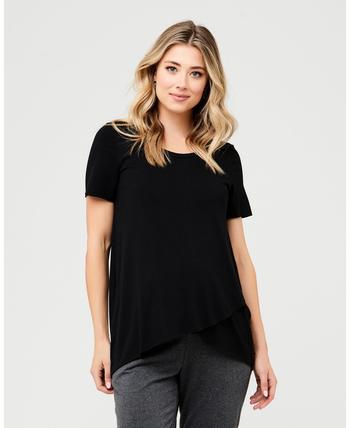 Click here for Ripe Maternity Maternity Raw Edge Nursing Short Sl... prices