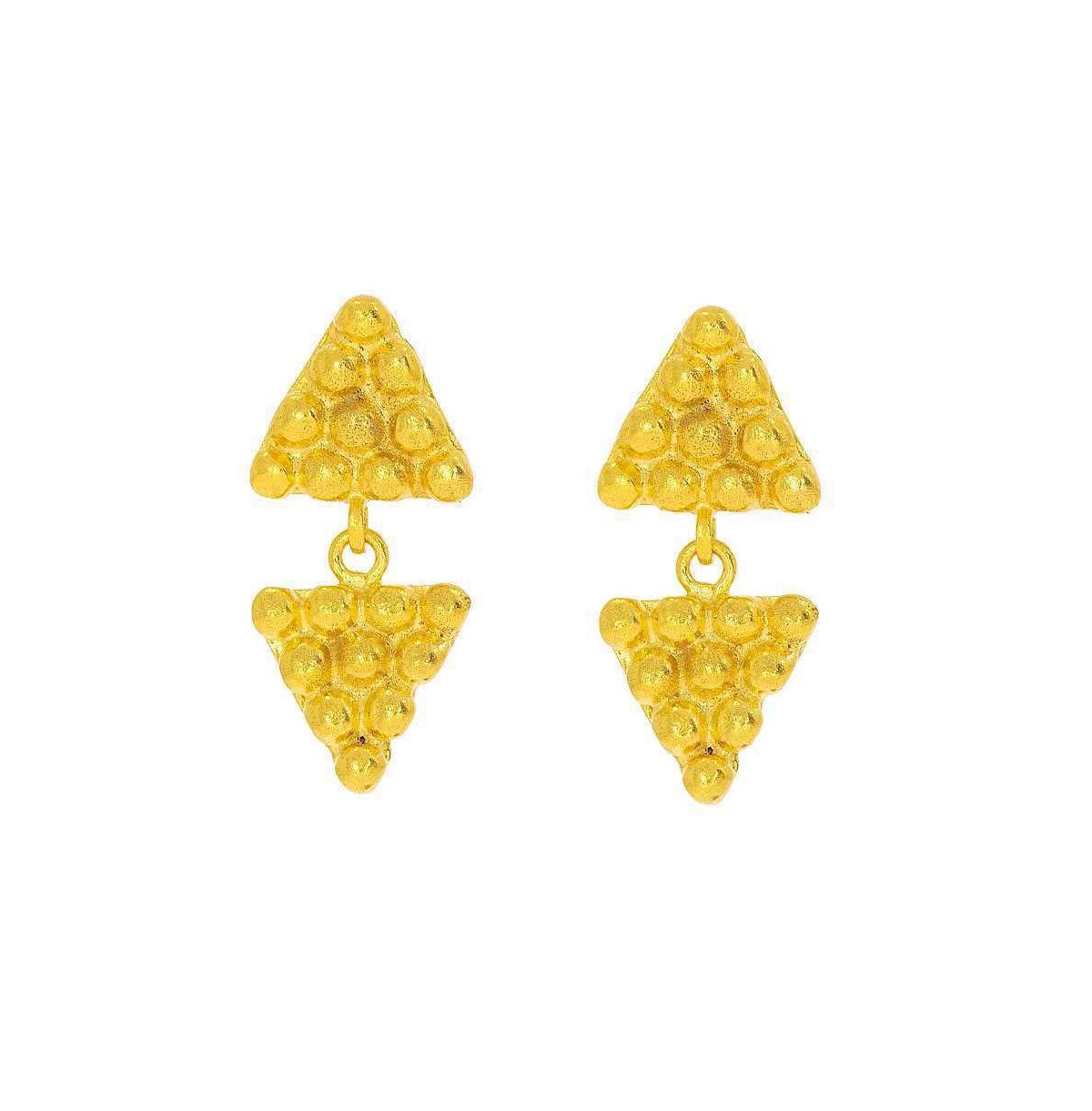 Click here for Ottoman Hands Azar Triangle Drop Earrings - Gold prices