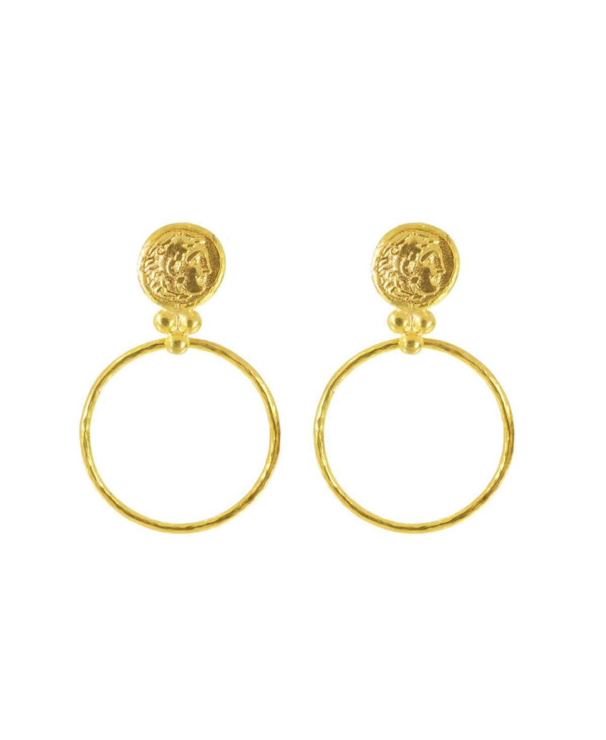Click here for Ottoman Hands Myia Coin Front Hoop Earrings - Gold prices