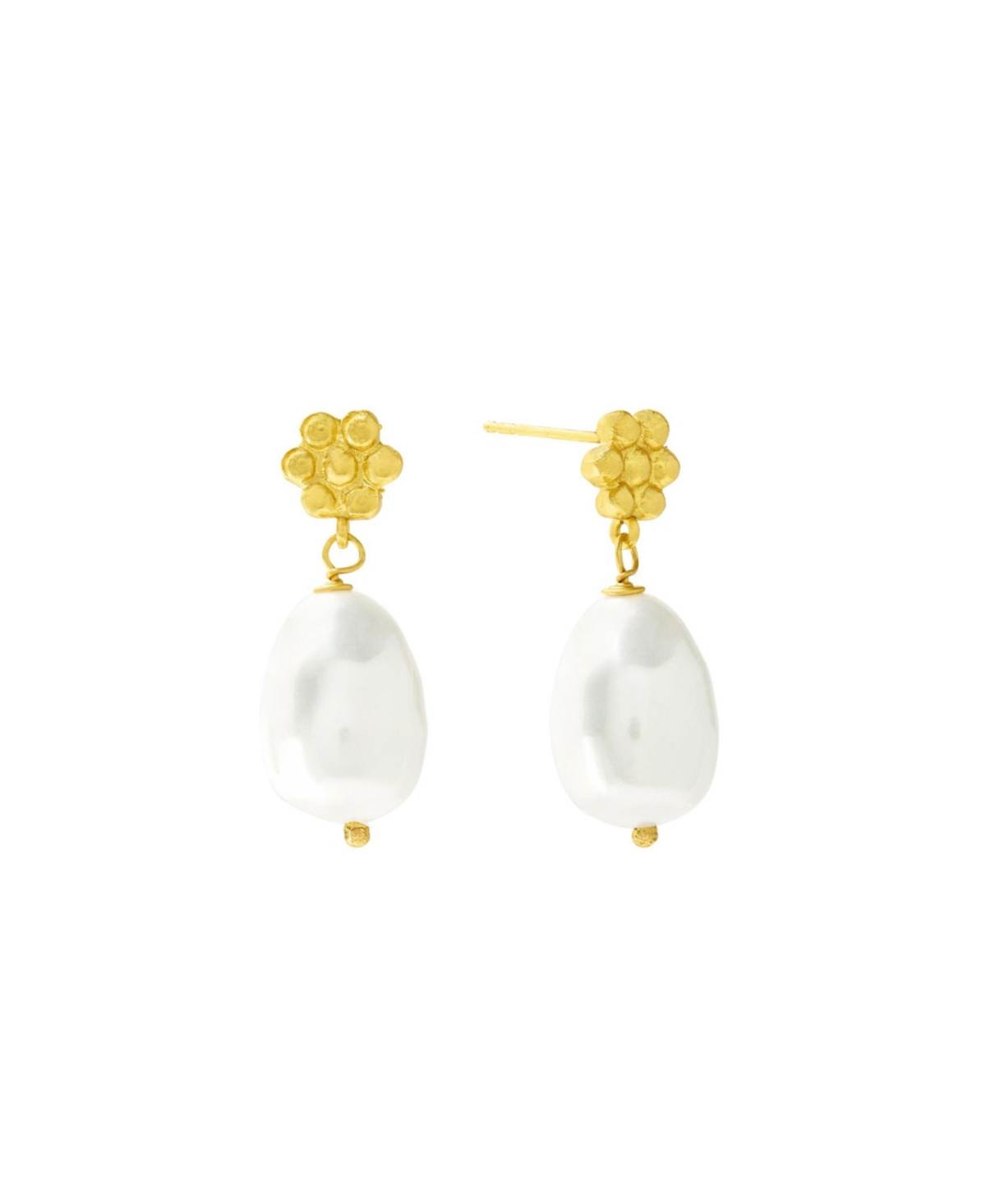 Click here for Ottoman Hands Mavis Drop Stud Earrings - Gold prices