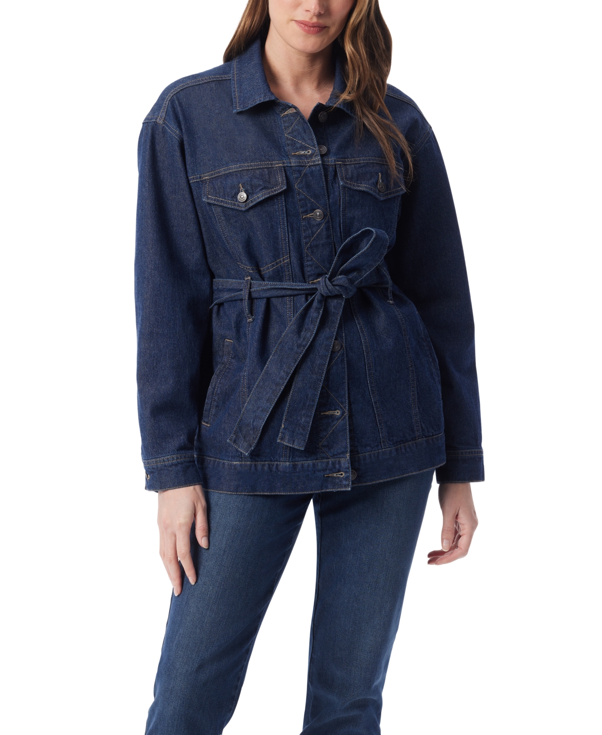 Click here for Gloria Vanderbilt Womens Petite Belted Denim Jacke... prices