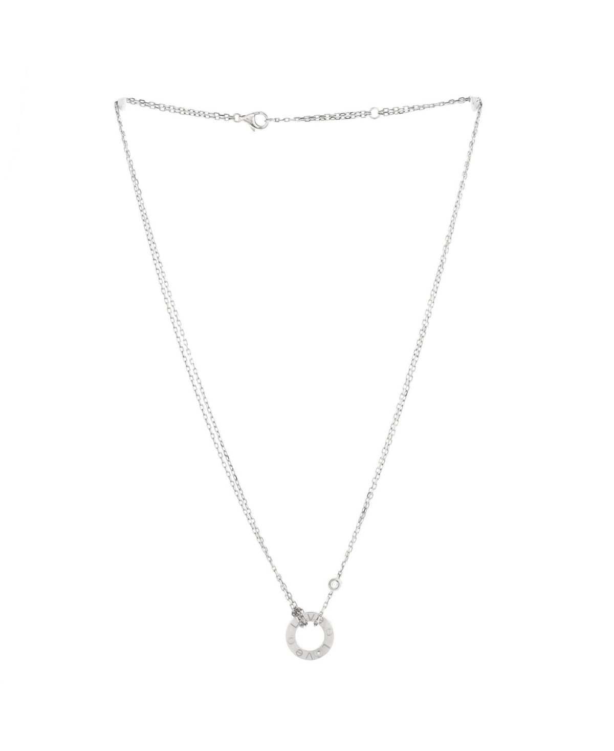 Click here for Pre-Owned Cartier 2 Diamonds Love Pendant Necklace... prices