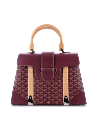 Pre-Owned Goyard MM Saigon Top Handle Bag Coated Canvas with Leather ...