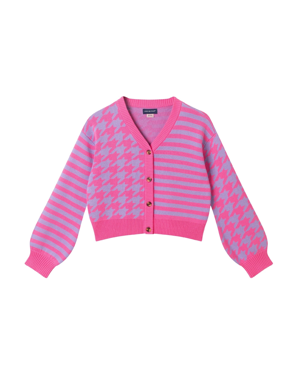 Click here for Andy & Evan Girls Houndstooth Cardigan - Pink prices