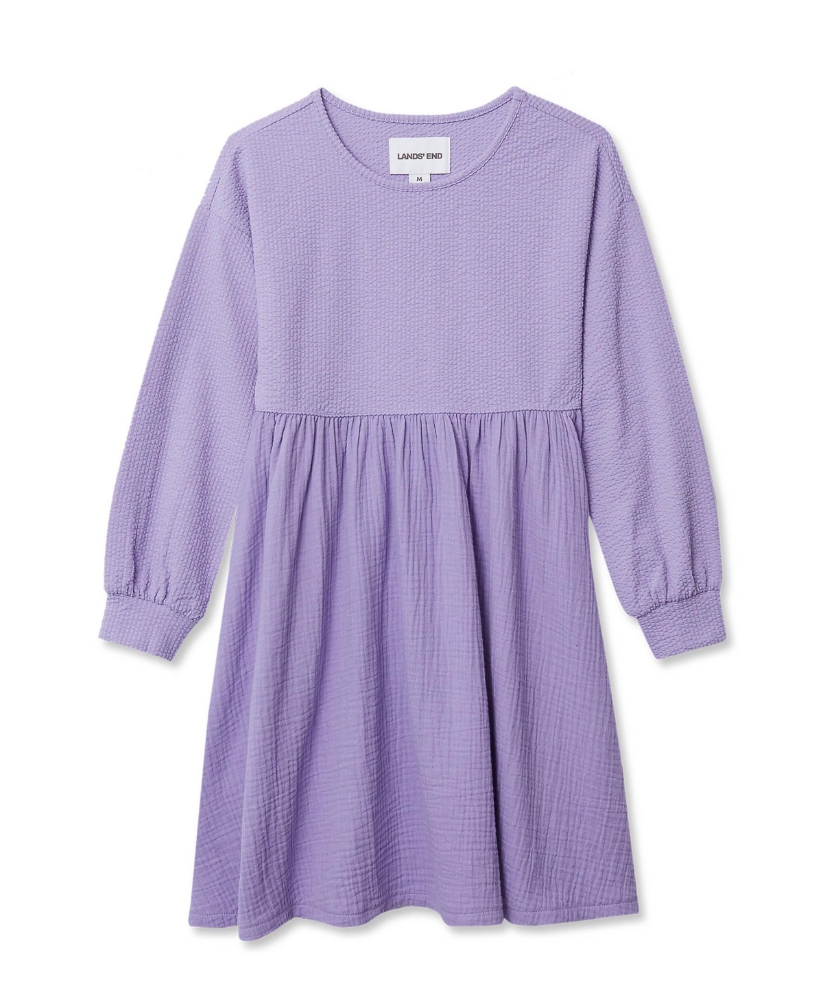 Click here for Lands End Girls Long Sleeve Ribbed Dress - Verbena prices