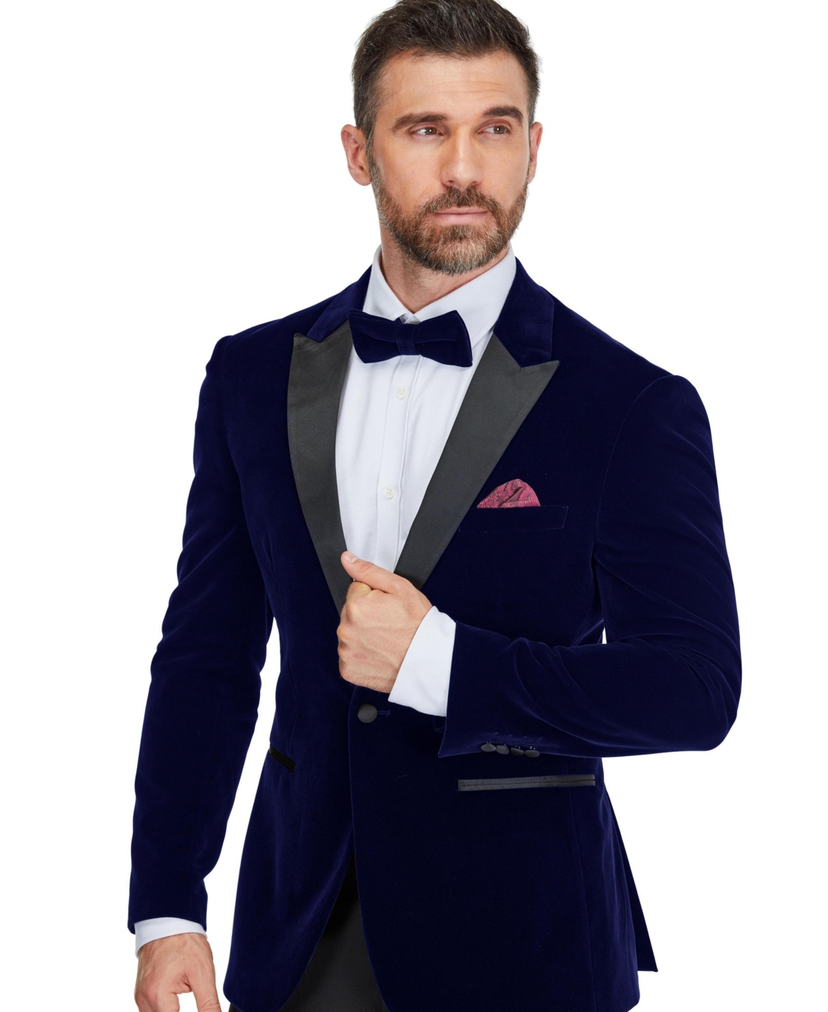 Click here for Braveman Mens 2-Piece Velvet Birdseye Lapel Slim-F... prices