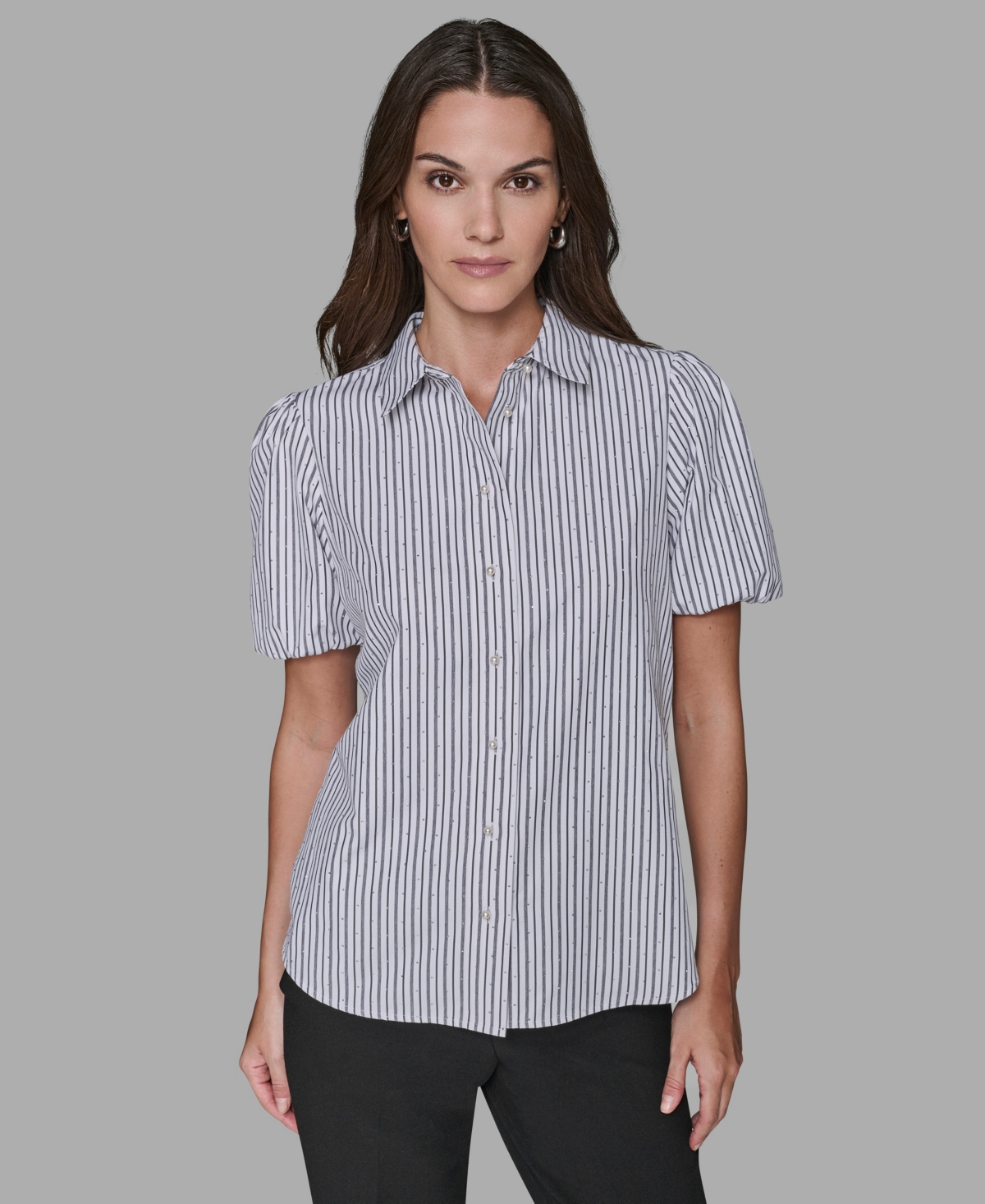 Click here for Karl Lagerfeld Paris Womens Short Sleeve Woven Top... prices