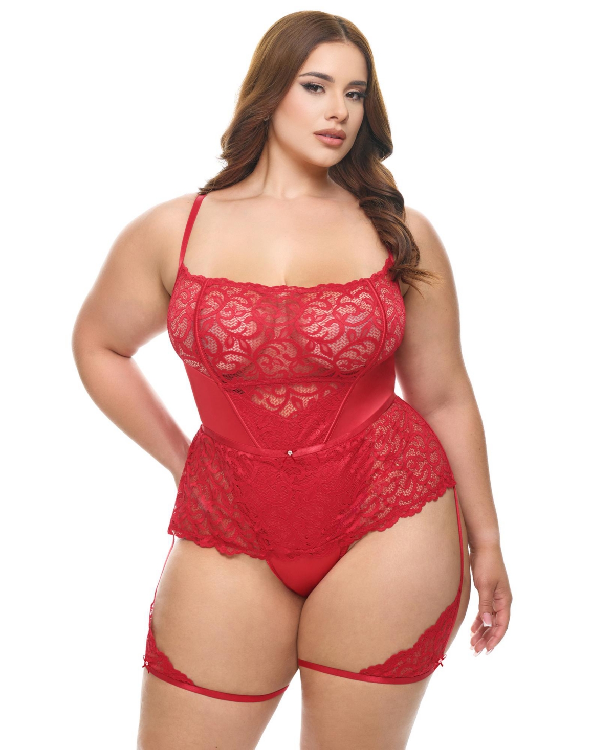 Click here for Oh La La Cheri Plus Size Curvy Candice Satin & Lac... prices