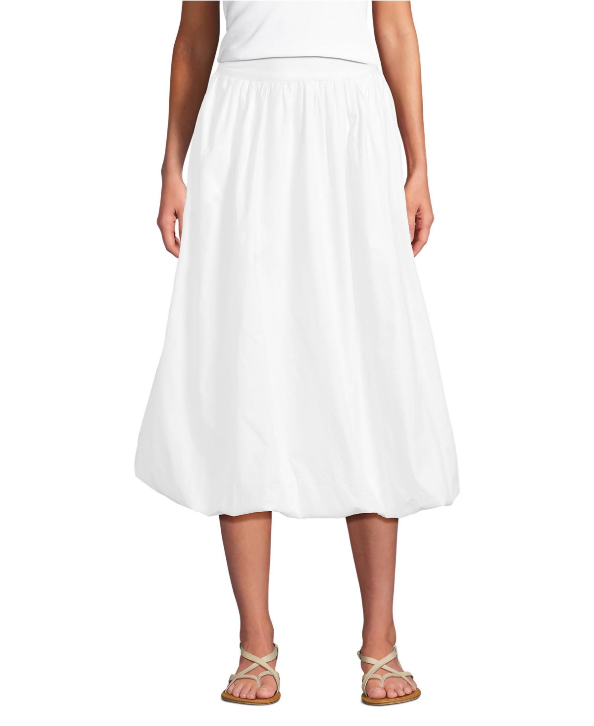 Click here for Lands End Womens Poplin High Rise Bubble Hem Midi... prices