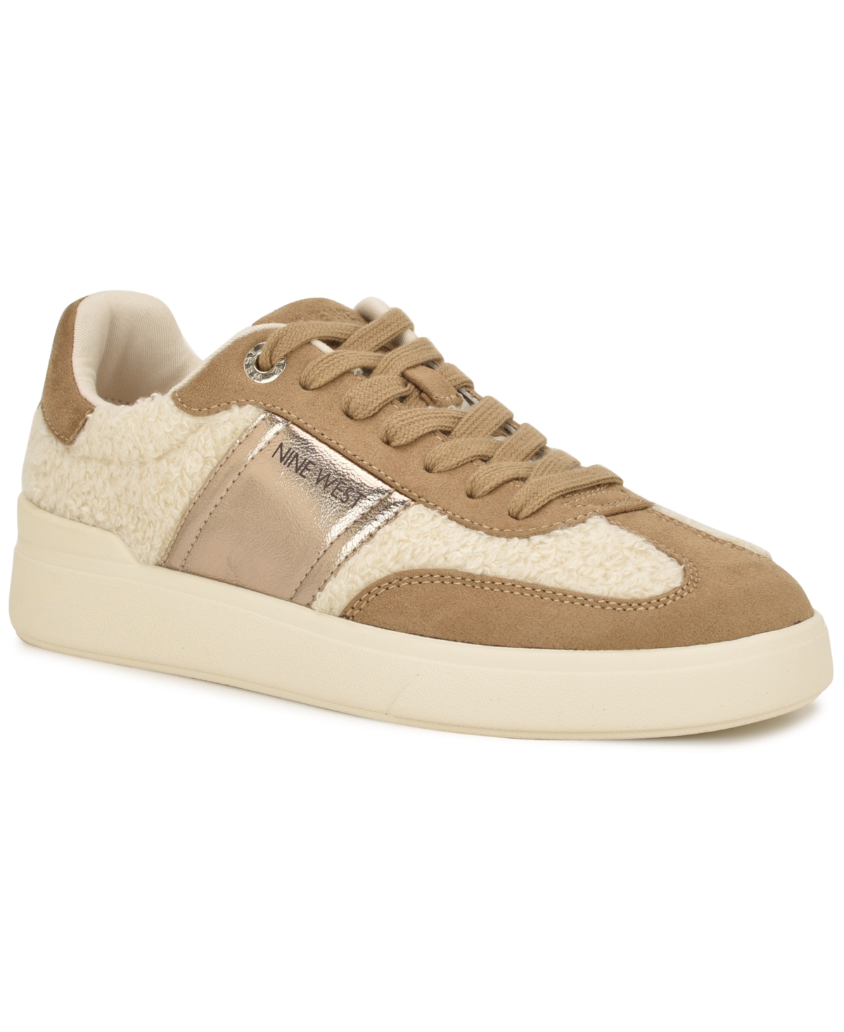 Click here for Nine West Linehan Round Toe Lace-Up Sneakers - Ros... prices
