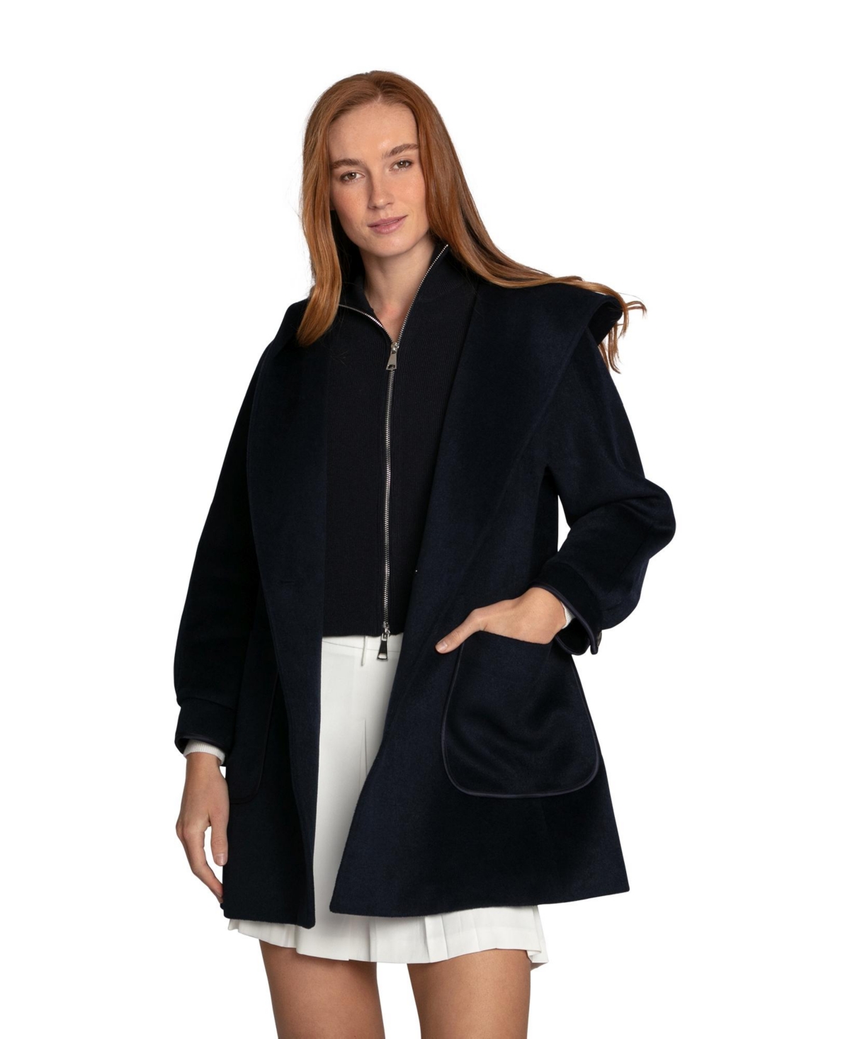 Click here for Belle & Bloom Womens Next To You Hooded Wool Blend... prices