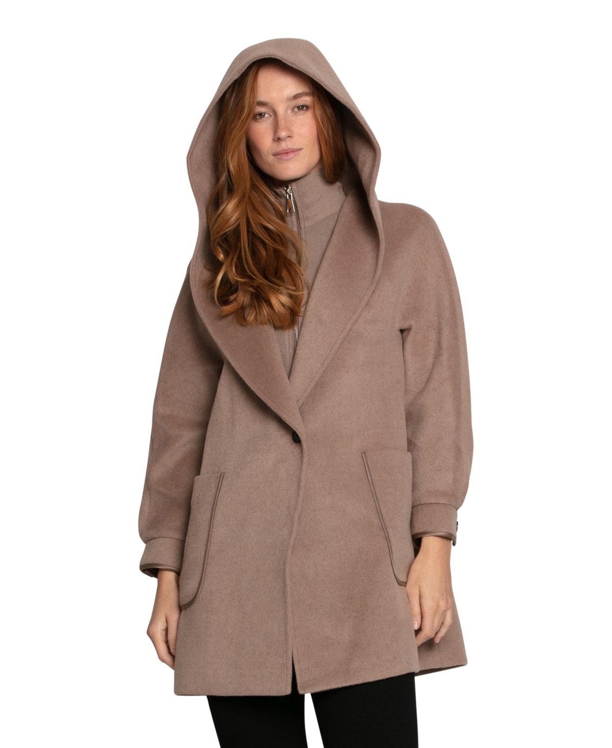 Click here for Belle & Bloom Womens Next To You Hooded Wool Blend... prices