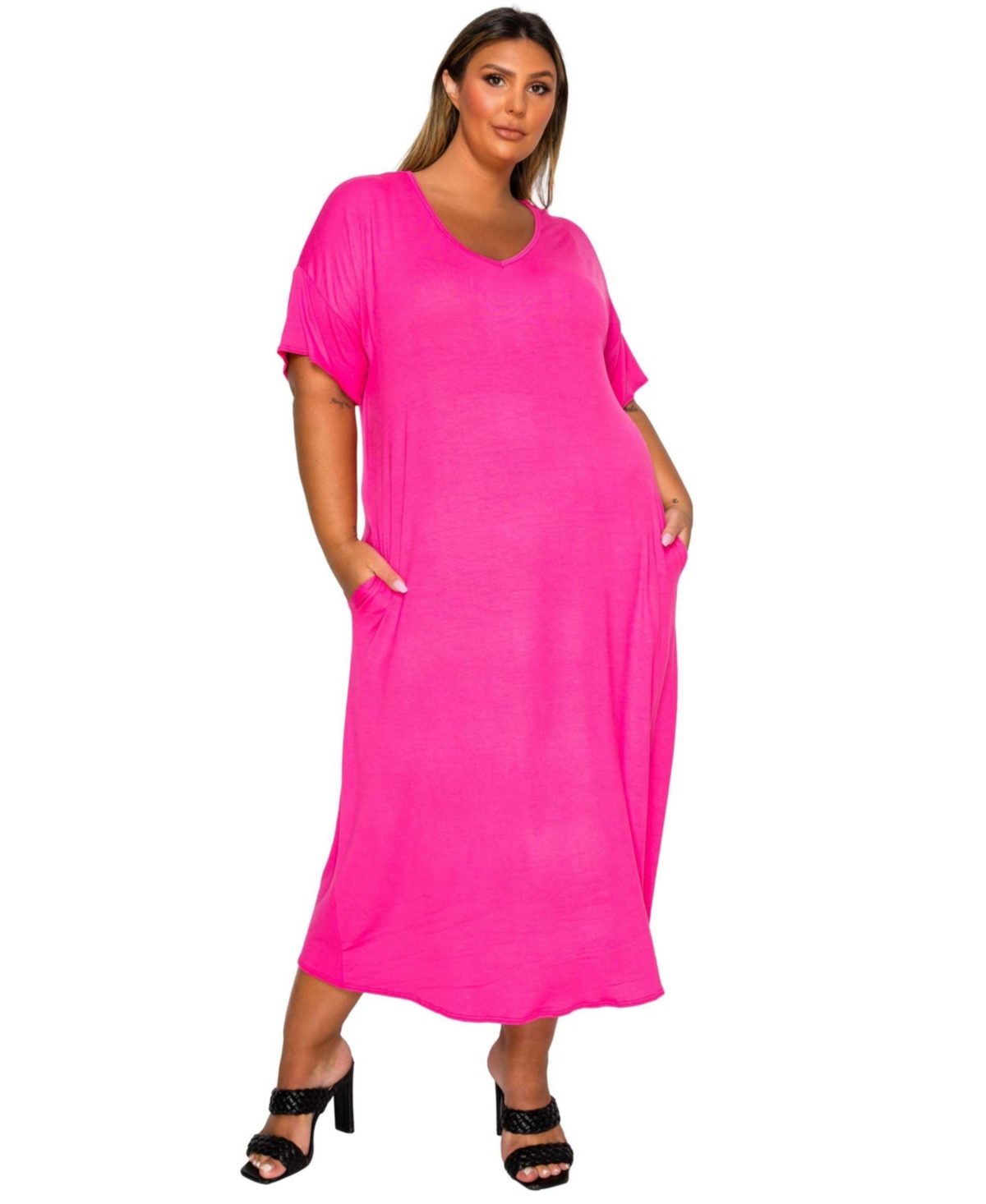 Click here for L I V D Womens Plus Size Olivia Pocket Midi Dress... prices