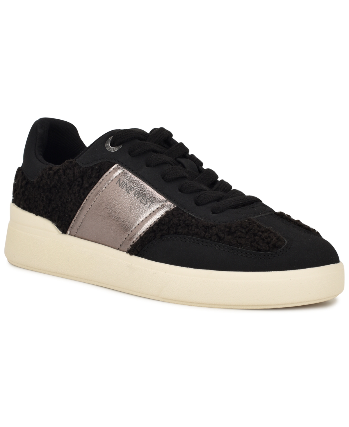 Click here for Nine West Linehan Round Toe Lace-Up Sneakers - Pew... prices