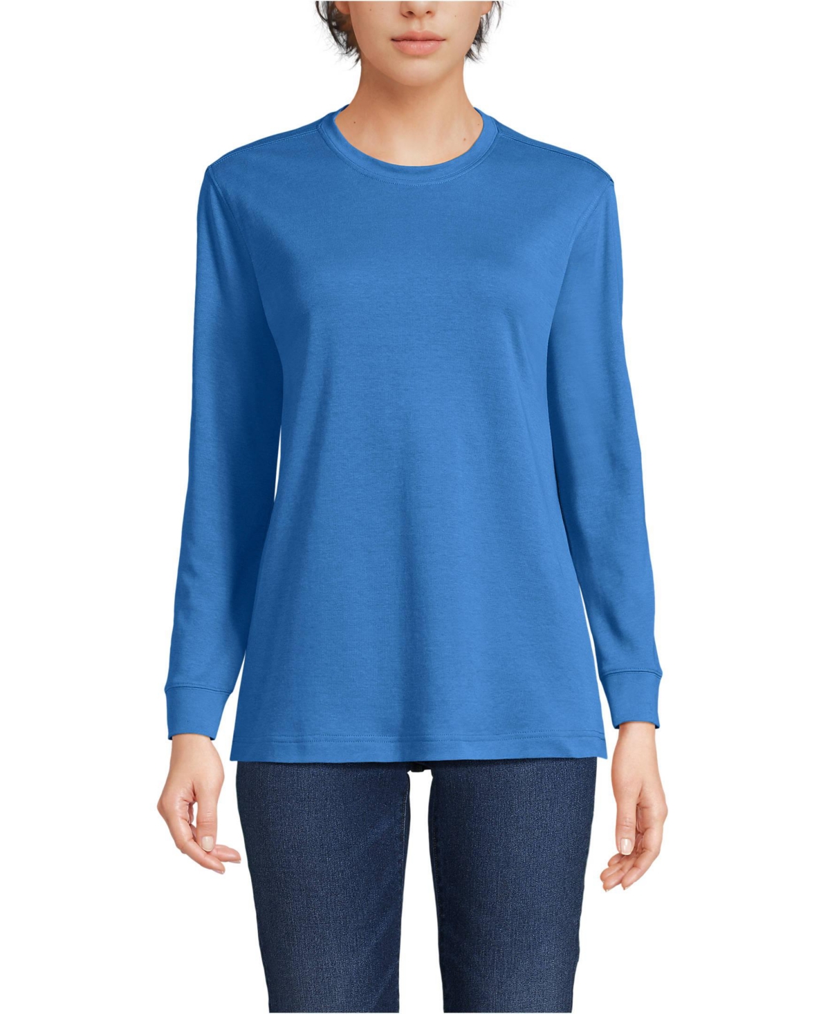 Click here for Lands End Womens Cotton Relaxed Long Sleeve Crew N... prices