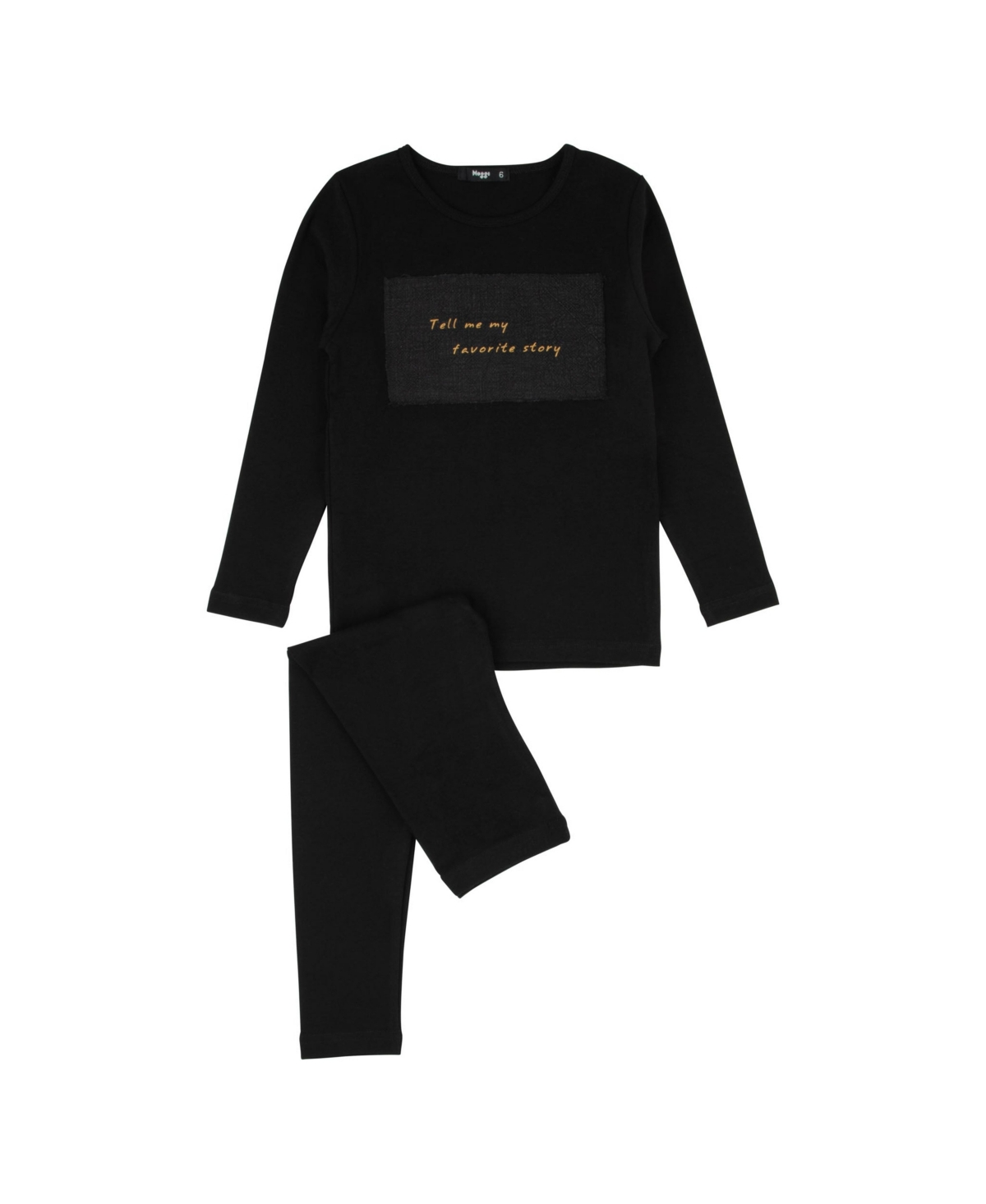 Click here for NoggiWear Kids Linen Patch Loungewear Set - Black prices