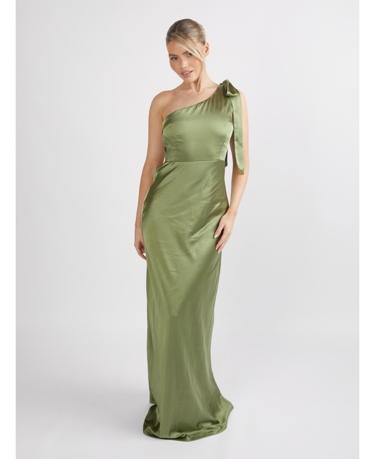 Click here for Six Stories Womens Bow One Shoulder Satin Bridesma... prices