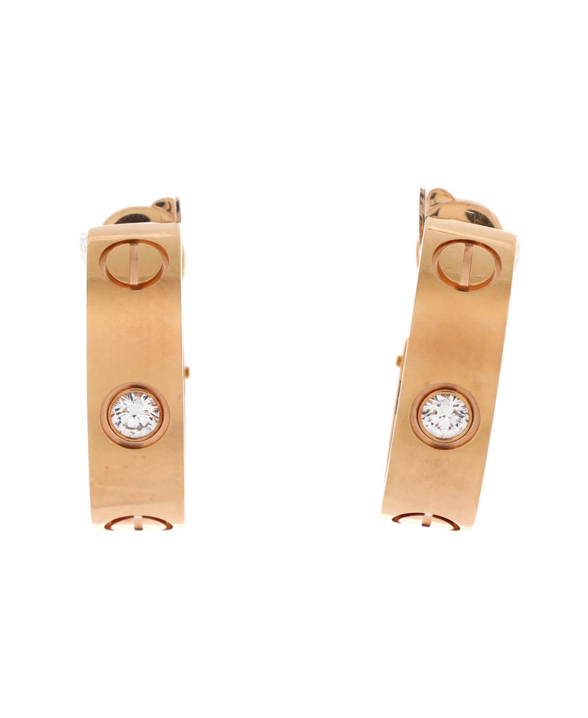 Click here for Pre-Owned Cartier Love 2 Diamond Hoop Earrings - 1... prices